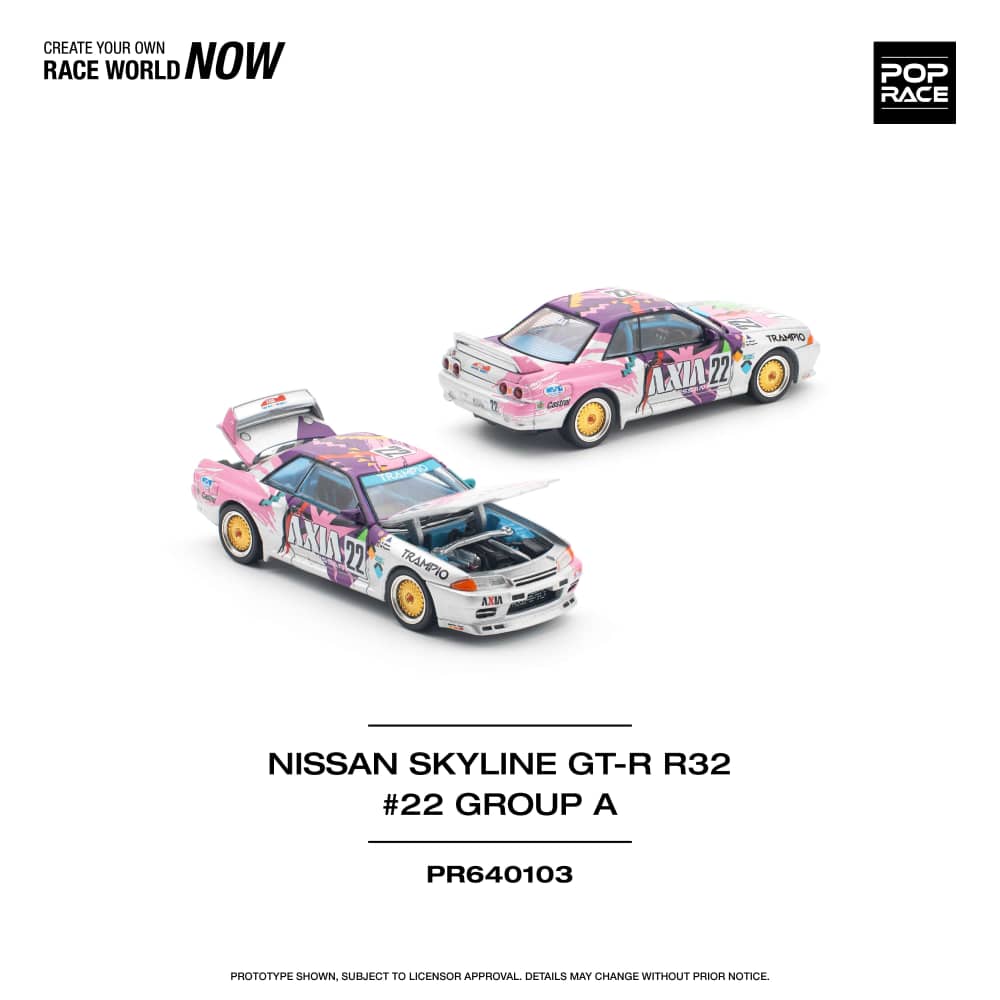 [ETA: Aug 2025 ] Pop Race 1/64 Nissan Skyline R32 GT-R AXIA 22# Livery ...