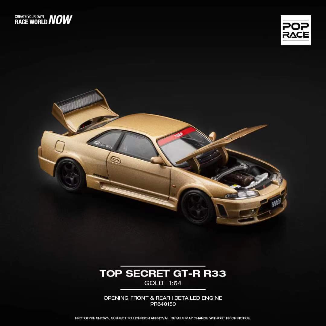 [ETA: Aug 2025 ] Pop Race 1/64 Skyline R33 GT-R Nismo 400R Gold – Black ...