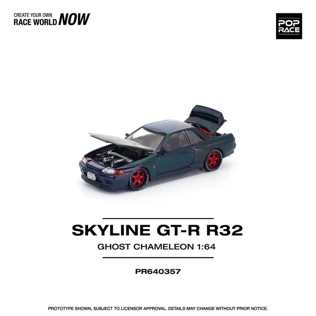 [ETA: May 2026 ] Pop Race 1/64 Skyline R32 GT-R Ghost Chameleon – Black ...